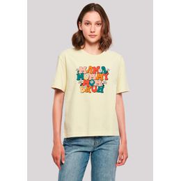 T-Shirt F4NT4STIC "Mothers Day Floral Accent Mom Life", Damen, Gr. 3XL, gelb (softgelb), Obermaterial: 100% Baumwolle, oversize, Rundhals, ohne B&uuml;ndchen, Shirts T-Shirt, Premium Qualit&auml;t