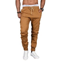 Cargohose Alessandro Salvarini "ASCuffy", Herren, Gr. W29L32, Länge 32, braun (camel), Obermaterial: 98% Baumwolle, 2% Elasthan, Hosen, Elastischer Bund mit Gummi versehen und zusätzlichem Tunnelzug
