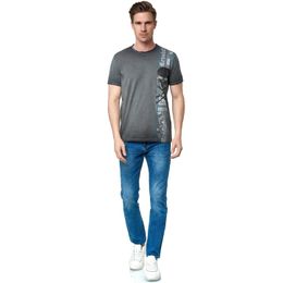 T-Shirt Rusty Neal, Herren, Gr. S, grau (anthrazit), 100% Baumwolle, bedruckt, normal, Rundhals, Shirts T-Shirt, im verwaschenen Look