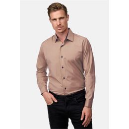 Langarmhemd Rusty Neal, Herren, Gr. XL, EURO-Gr&ouml;&szlig;en, beige, 60% Baumwolle, 37% Polyester, 3% Elasthan, unifarben, Hemden, mit trendigem Farbkontrast