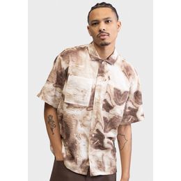 REDEFINED REBEL EST. 2013 Langarmhemd REDEFINED REBEL "Redefined Rebel Shirt RRAce Shirt BOXY FIT", Herren, Gr. L, Normalgr&ouml;&szlig;en, sand palm, Web, 93% Viskose, 7% Polyester, Hemden