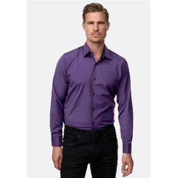 Langarmhemd Rusty Neal, Herren, Gr. 5XL, EURO-Gr&ouml;&szlig;en, lila, 60% Baumwolle, 37% Polyester, 3% Elasthan, unifarben, Hemden, mit trendigem Farbkontrast