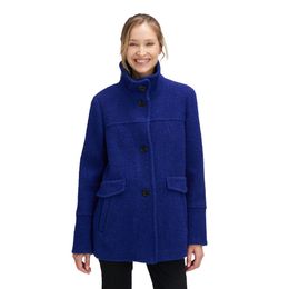Wolljacke Gil Bret, Damen, Gr. 40, blau (bright blau melange), Web, Obermaterial: 32% Baumwolle, 27% Polyester, 18% Wolle, 18% Polyacryl, 5% sonstige Fasern, unifarben, gerade Po-bedeckend, Rundhals, Jacken, mit Stehkragen