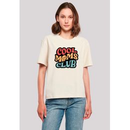 T-Shirt F4NT4STIC "Cooler Moms Club Muttertag Retro Vibe", Damen, Gr. L, weiß (sandweiß), Obermaterial: 100% Baumwolle, oversize, Rundhals, ohne Bündchen, Shirts T-Shirt, Premium Qualität