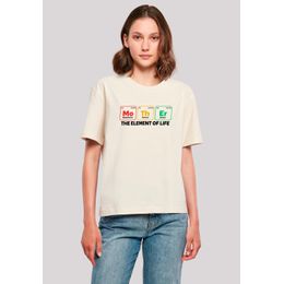 T-Shirt F4NT4STIC "Mothers Day Minimalist Periodic Table Geeky Mom", Damen, Gr. L, wei&szlig; (sandwei&szlig;), Obermaterial: 100% Baumwolle, oversize, Rundhals, ohne B&uuml;ndchen, Shirts T-Shirt, Premium Qualit&auml;t
