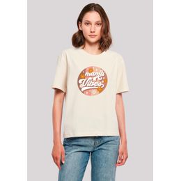 T-Shirt F4NT4STIC "Mama Vibes Vintage Inspired Motherhood", Damen, Gr. L, wei&szlig; (sandwei&szlig;), Obermaterial: 100% Baumwolle, oversize, Rundhals, ohne B&uuml;ndchen, Shirts T-Shirt, Premium Qualit&auml;t