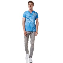 T-Shirt Rusty Neal, Herren, Gr. M, blau (petrol), 100% Baumwolle, bedruckt, normal, Rundhals, Shirts T-Shirt, mit gro&szlig;em Print auf der R&uuml;ckseite
