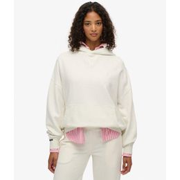 Superdry Damen Baumwolle Gesticktes Logo Studios Relaxed Kapuzenpullover, Creme - Gr&ouml;&szlig;e: 38 210262250185871D017