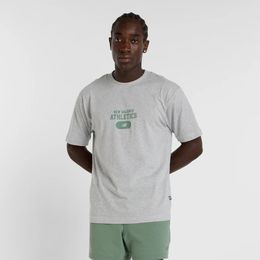 New Balance T-Shirt 'Heritage' Herren Gr&ouml;&szlig;e XS graumeliert / smaragd