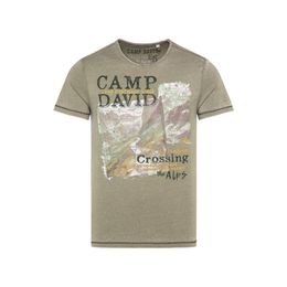 CAMP DAVID T-Shirt Herren Größe XXXL camel / braun / grün / weiß