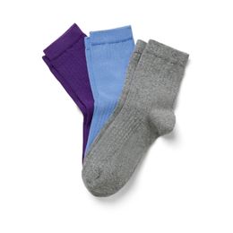 Tchibo - 3 Paar Ripp-Socken - Damen - Gr. 35-38 - blau