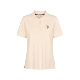U.S. Polo Assn. Poloshirt 'Hariet' Damen Gr&ouml;&szlig;e S dunkelbeige / rosa