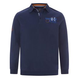 Jan Vanderstorm Poloshirt 'Raajern' Herren Größe 6XL blau / dunkelblau / orange / weiß