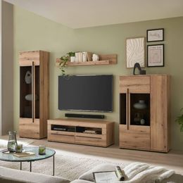 Pharao24.de Wohnwand Wohnzimmerwand modern 42 cm tief und 200 cm hoch (vierteilig)