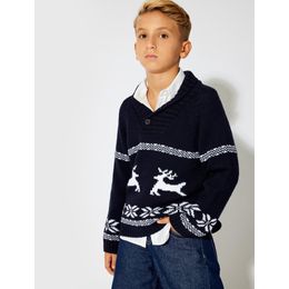 KOTON Pullover Jungen Gr&ouml;&szlig;e 122/128 navy / wei&szlig;