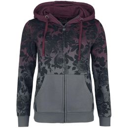 Rock Rebel by EMP Dip Dye Hoody Jacket Kapuzenjacke bordeaux grau in 4XL Q123-000199 M486844