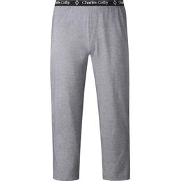 CHARLES COLBY Pyjamahose 'LORD THYRONE' Herren Gr&ouml;&szlig;e 7XL graumeliert / schwarz / wei&szlig;
