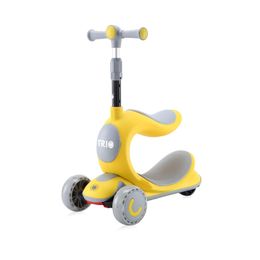 Lorelli Kinderroller Trio 2 in 1 Laufrad leuchtende Räder verstellbar klappbar gelb