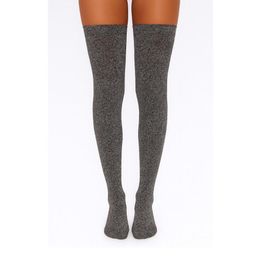 Lycille Over the Knee Socks 'LUREX' female Silver size 37-41