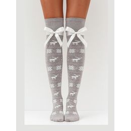 Lycille Over the Knee Socks female Grey size 35-41