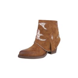 Ital-Design Boots Damen Gr&ouml;&szlig;e 40 camel / wei&szlig; Winterschuhe