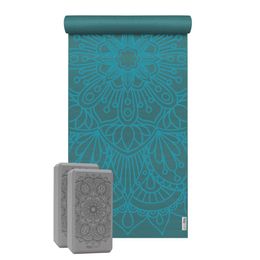 YOGISTAR.COM Yoga Matte und Blöcke Herren Größe One Size türkis / pastellblau / grau