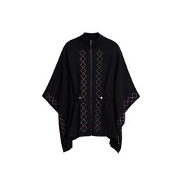 Desigual Poncho Damen Gr&ouml;&szlig;e One Size rot / schwarz / wei&szlig;