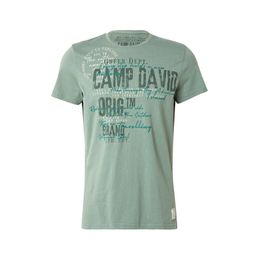 CAMP DAVID T-Shirt Herren Gr&ouml;&szlig;e XL mint / dunkelgr&uuml;n / wei&szlig;