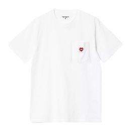 Carhartt Work In Progress Carhartt WIP T-Shirt 'Pocket Heart' Herren Gr&ouml;&szlig;e L rot / wei&szlig;
