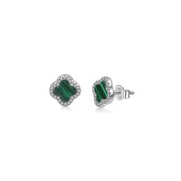 Rougemont Jewellery Earrings 'Kleeblatt Ohrstecker 925 Sterling Silber' female Green size 11 cm x 8 cm x 2cm