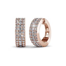 Rougemont Jewellery Earrings 'Funkelnde Kristall Creolen Ohrringe' female Gold size One Size