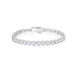 Rougemont Jewellery Bracelet 'Funkelnde Tennisarmband 925 Sterling Silber 18K Gold' female Silver size 18 cm