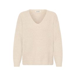 oxmo V-Ausschnitt-Pullover ' OXICALLIE ' Damen Gr&ouml;&szlig;e XXL beige