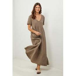 Lin Passion Leinen-Kleid in Hellbraun - 66% | Gr&ouml;&szlig;e 38/40 | Damen-kleider