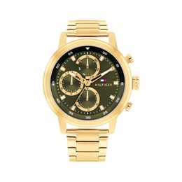 Multifunktionsuhr Tommy Hilfiger "ROCKY", goldfarben, Armbanduhren, Herren, Quarzuhr, Armbanduhr, Herrenuhr, Edelstahlarmband, analog, Tag
