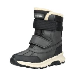 Snowboots Geox "Geox Stiefel Lederimitat/Textil", Mädchen, Gr. 35, schwarz, Lederimitat, Textil, Schuhe