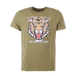T-Shirt Top Gun "TG20213017", Damen, Gr. 48S, gr&uuml;n (oliv), Obermaterial: 100% Baumwolle, Shirts T-Shirt