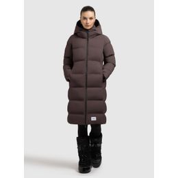 Steppmantel Khujo "FINNIE3", Damen, Gr. S, graphite grau, 100% Nylon, unifarben, eingesetzt elastischer Bund mit Windstopper, Mäntel