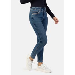 5-Pocket-Jeans STOOKER WOMEN "Rio Fexxi Move Denim Skinny Fit", Damen, Gr. 38, Länge 28, blau (authentic blau wash), Denim/Jeans, 82% Baumwolle, 17% Polyester, 1% Elasthan, skinny fit lang, Jeans, Skinny Fit Casual Clean Wash Denim Jeans Magic Shape Effekt für Damen