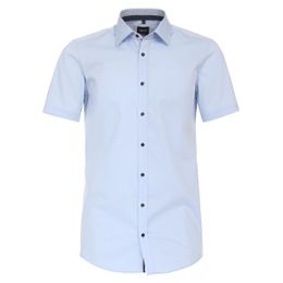 Businesshemd Venti "Venti Businesshemd Kurzarm uni", Herren, Gr. 40, Normalgr&ouml;&szlig;en, blau (hellblau), 100% Baumwolle, unifarben, sehr figurbetont, Hemden
