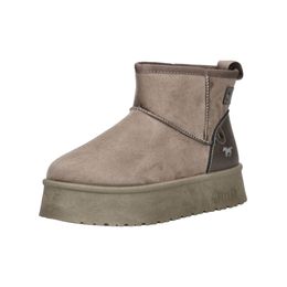 Stiefelette Mustang Shoes "Mustang Shoes Stiefelette Veloursleder/Textil", Damen, Gr. 41, lava, Textil, Veloursleder, Schuhe Stiefelette