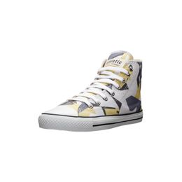 Sneaker Ethletic "White Cap Hi Cut", Damen, Gr. 37, gelb (camou gelb, just weiß), Obermaterial: 100% Baumwolle; Futter: 100% Baumwolle; Decksohle: 100% Baumwolle; Sohle: 100% Naturkautschuk, Schuhe Sneakerboots Canvassneaker Sneaker high, Keine Angabe