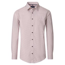 Langarmhemd Casamoda "Casamoda Freizeithemd Print", Herren, Gr. M, Normalgr&ouml;&szlig;en, rosa (rosarot), 100% Baumwolle, bedruckt, comfort fit, Hemden