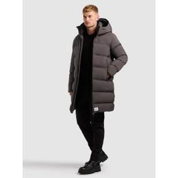 Steppmantel Khujo "CAIUS3", Herren, Gr. L, graphite grau, 100% Nylon, unifarben, eingesetzt elastischer Bund mit Windstopper, Mäntel