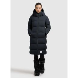 Steppmantel Khujo "FINNIE3", Damen, Gr. L, port blau, 100% Nylon, unifarben, eingesetzt elastischer Bund mit Windstopper, M&auml;ntel Steppmantel