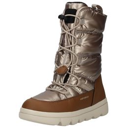 Snowboots Geox "Geox Stiefel Lederimitat/Textil", Mädchen, Gr. 30, champagner, Lederimitat, Textil, Schuhe
