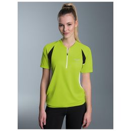 Radtrikot TRIGEMA "TRIGEMA Fahrradtrikot mit praktischer Rückentasche", Damen, Gr. XXL, lemon, 100% Polyester, Trikots