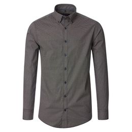 Langarmhemd Casamoda "Casamoda Freizeithemd Print", Herren, Gr. L, Normalgr&ouml;&szlig;en, blau (gr&uuml;nblau), 100% Baumwolle, bedruckt, l&auml;ssig geschnitten, Hemden