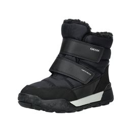 Snowboots Geox "Geox Stiefel Lederimitat/Textil", Mädchen, Gr. 29, schwarz, Lederimitat, Textil, Schuhe Snowboots