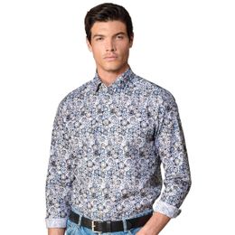Businesshemd Venti "Venti Businesshemd Print", Herren, Gr. 39, Normalgr&ouml;&szlig;en, blau, 100% Baumwolle, bedruckt, schmal, Hemden